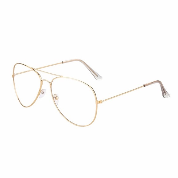 Accessories | Clear Gold Rimmed Aviator Glasses | Poshmark